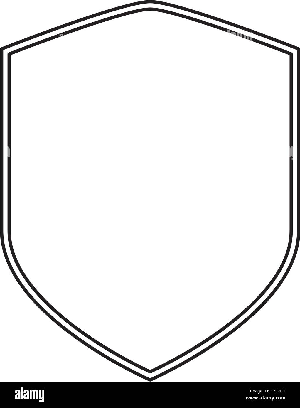 Shield silhouette noire et double contour Image Vectorielle Stock - Alamy