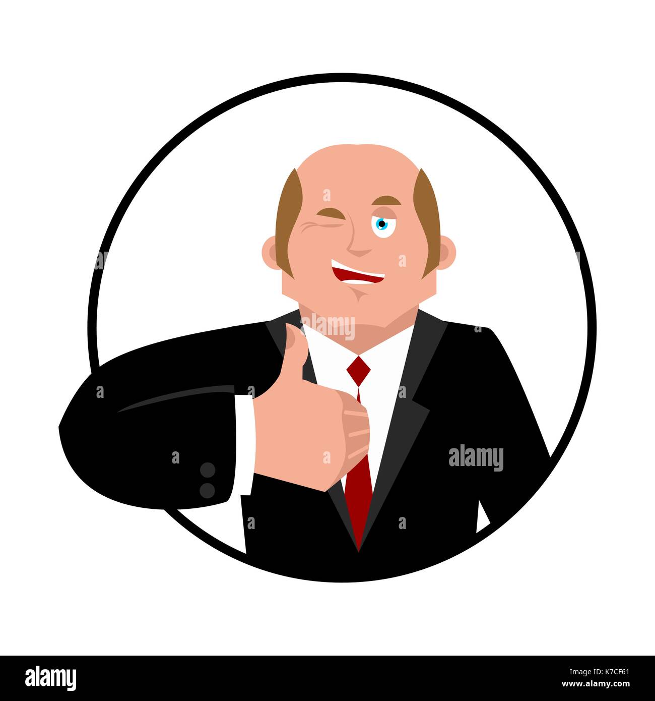 Businessman Thumbs up. patron emoji winks. business men joyeux. vector ...