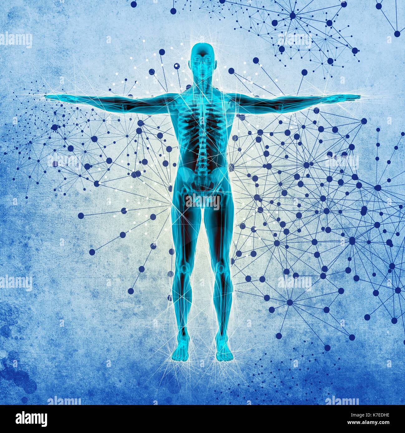 La structure atomique du corps humain, de l'illustration Photo Stock ...