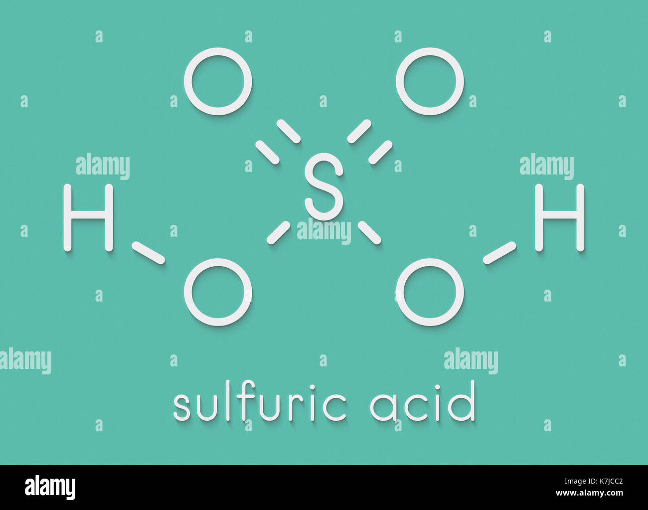 L'acide sulfurique (H2SO4) molécule d'acide minéral fort. Formule ...