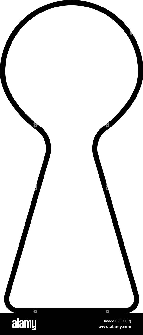 Silhouette vecteur keyhole contour symbole icône concevoir. Belle ...