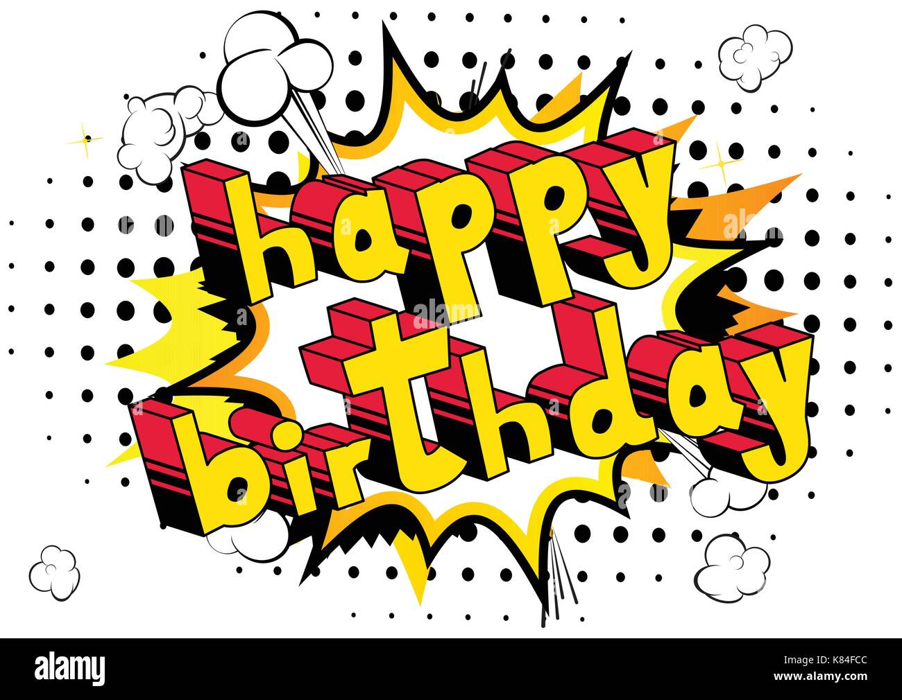 Happy birthday comic book style Banque d'images vectorielles - Alamy