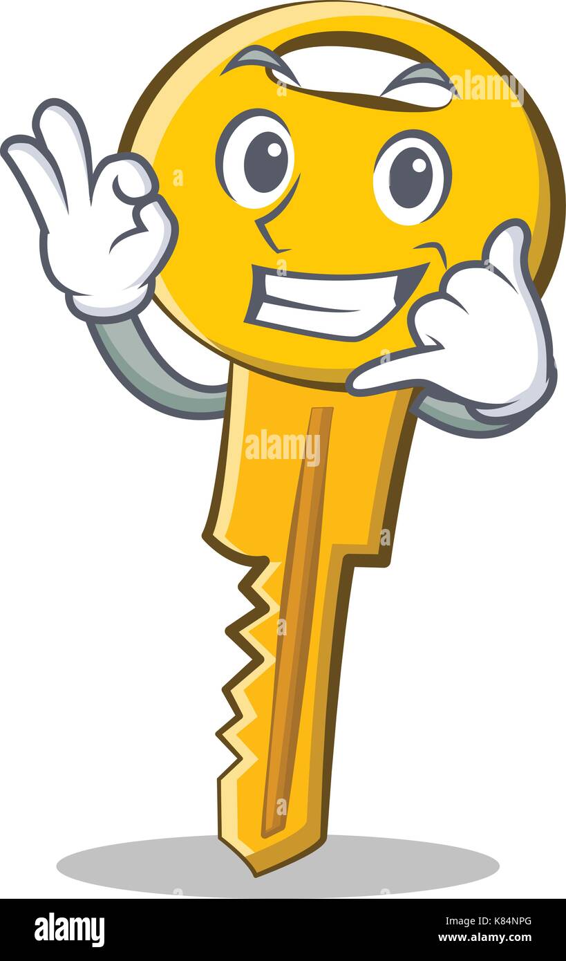 Personnage clé appelant cartoon style vector illustration Image ...