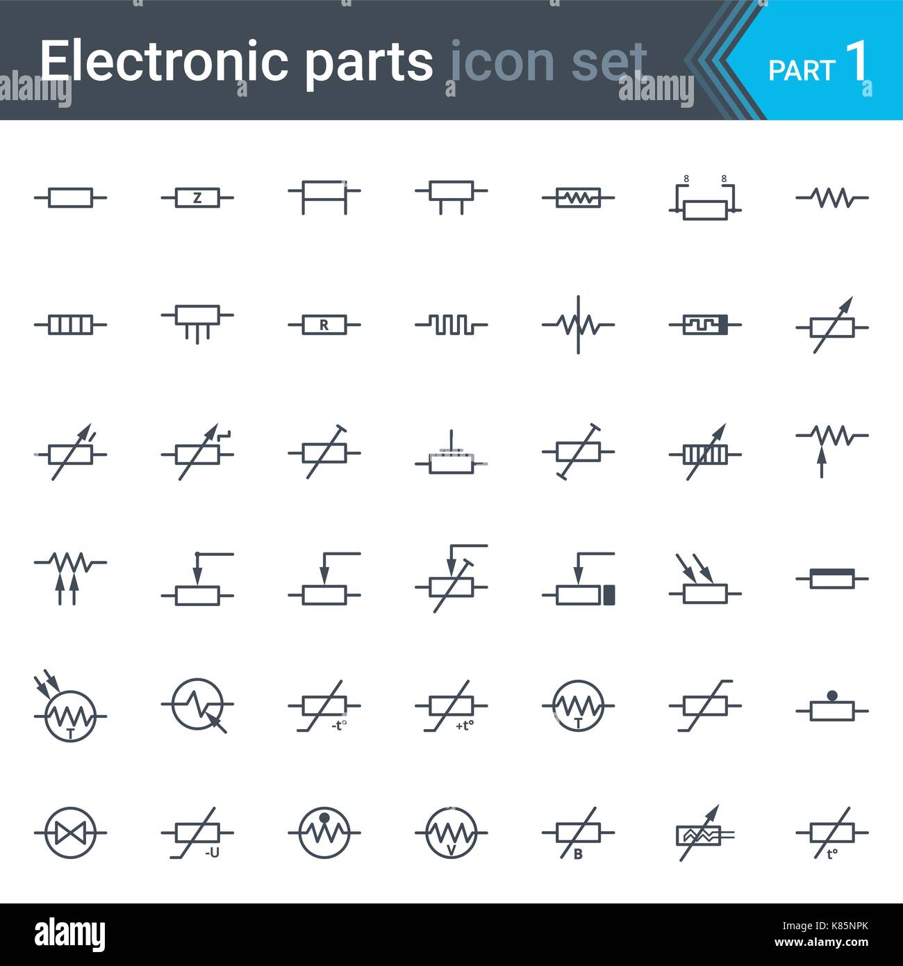 Vector set complet de schéma du circuit électronique et électrique ...