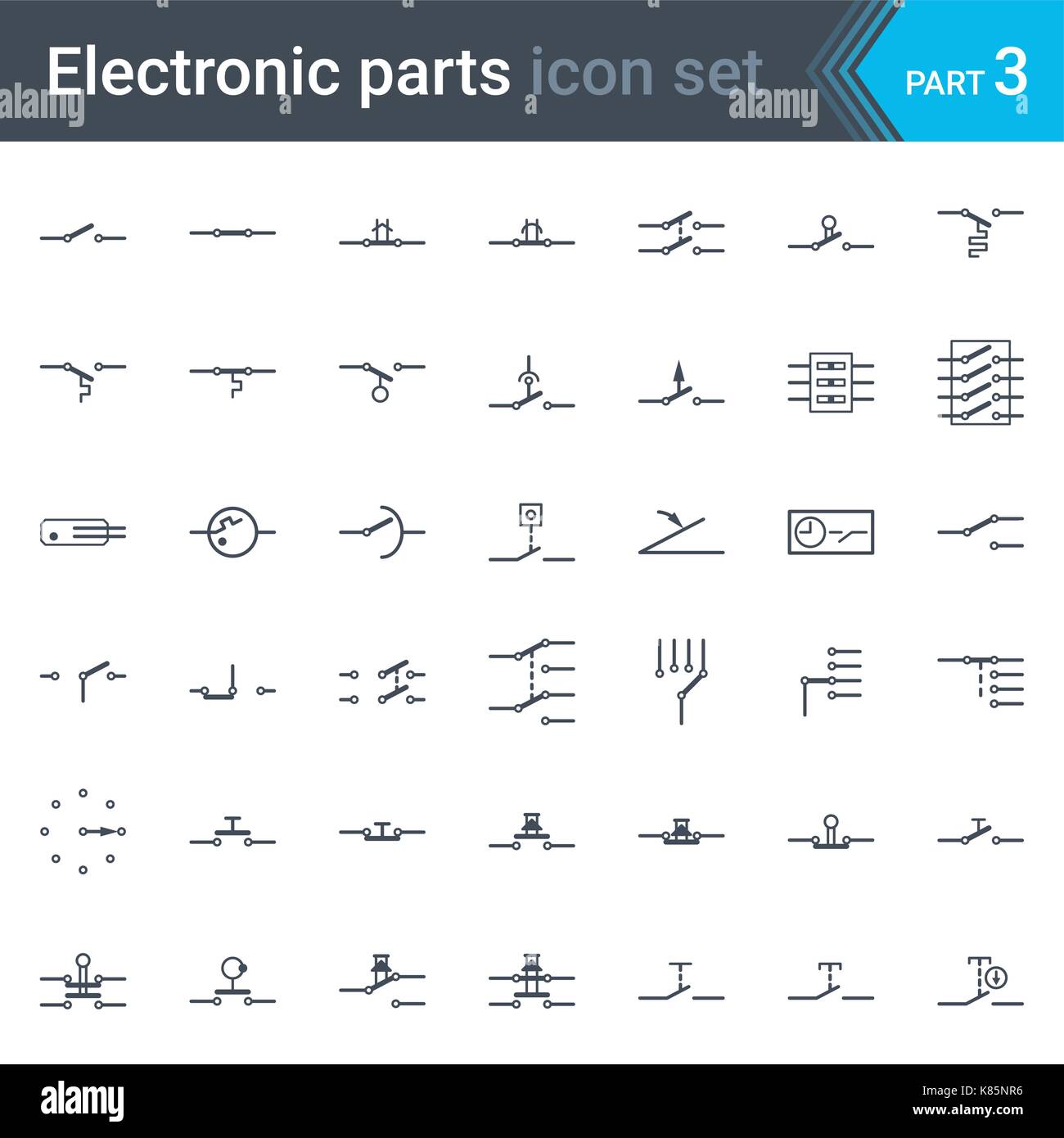 Vector set complet de schéma du circuit électronique et électrique ...