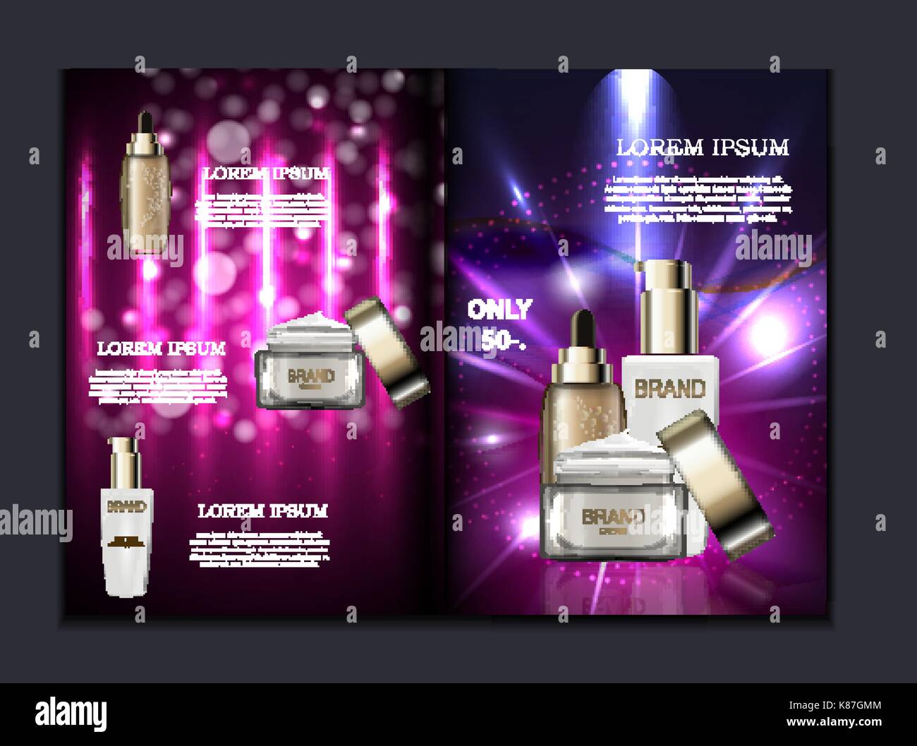 Modèle de brochure produit cosmétique design pour les publicités ou ...