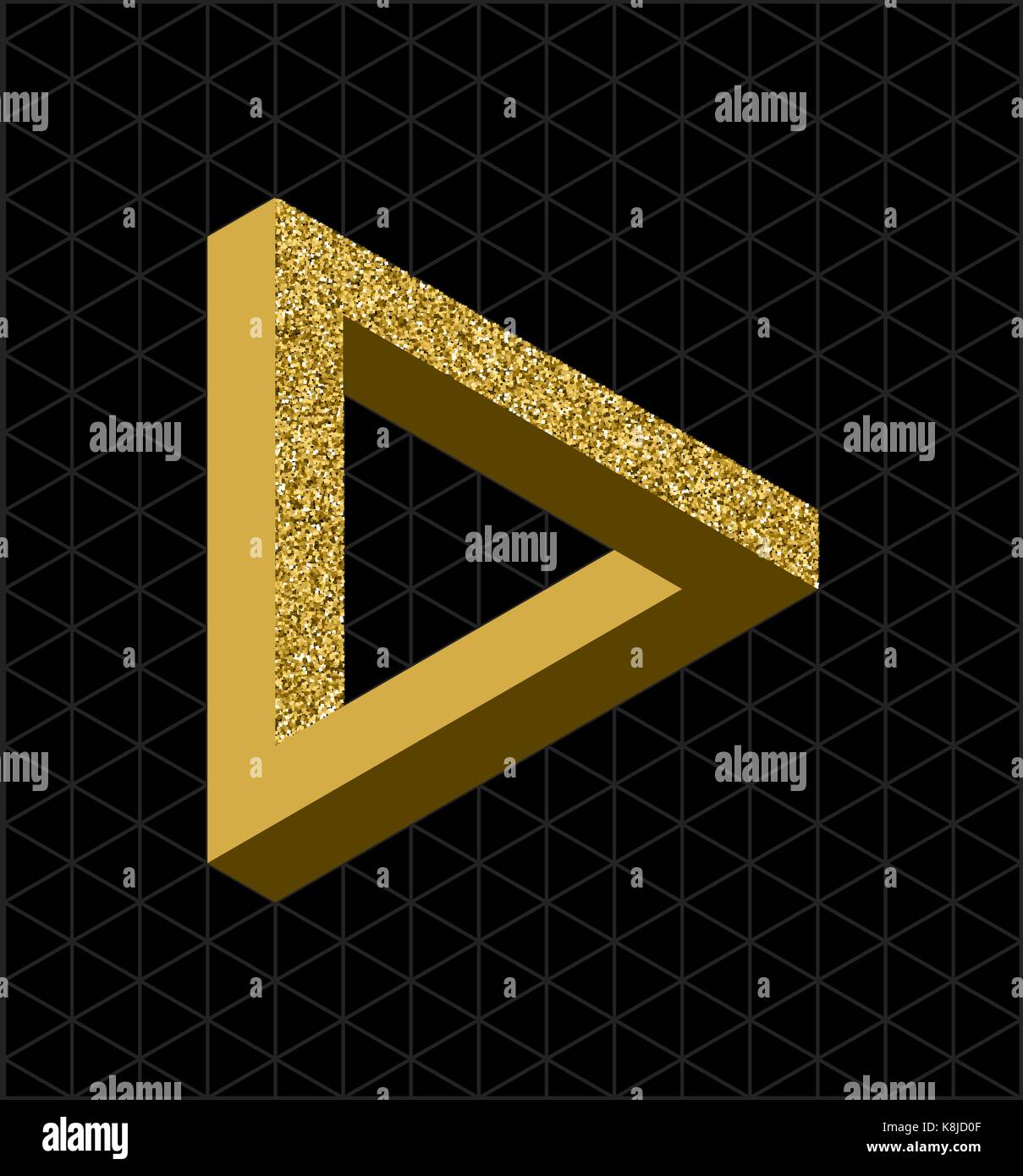 Impossible triangle optical illusion 3d Banque de photographies et d ...