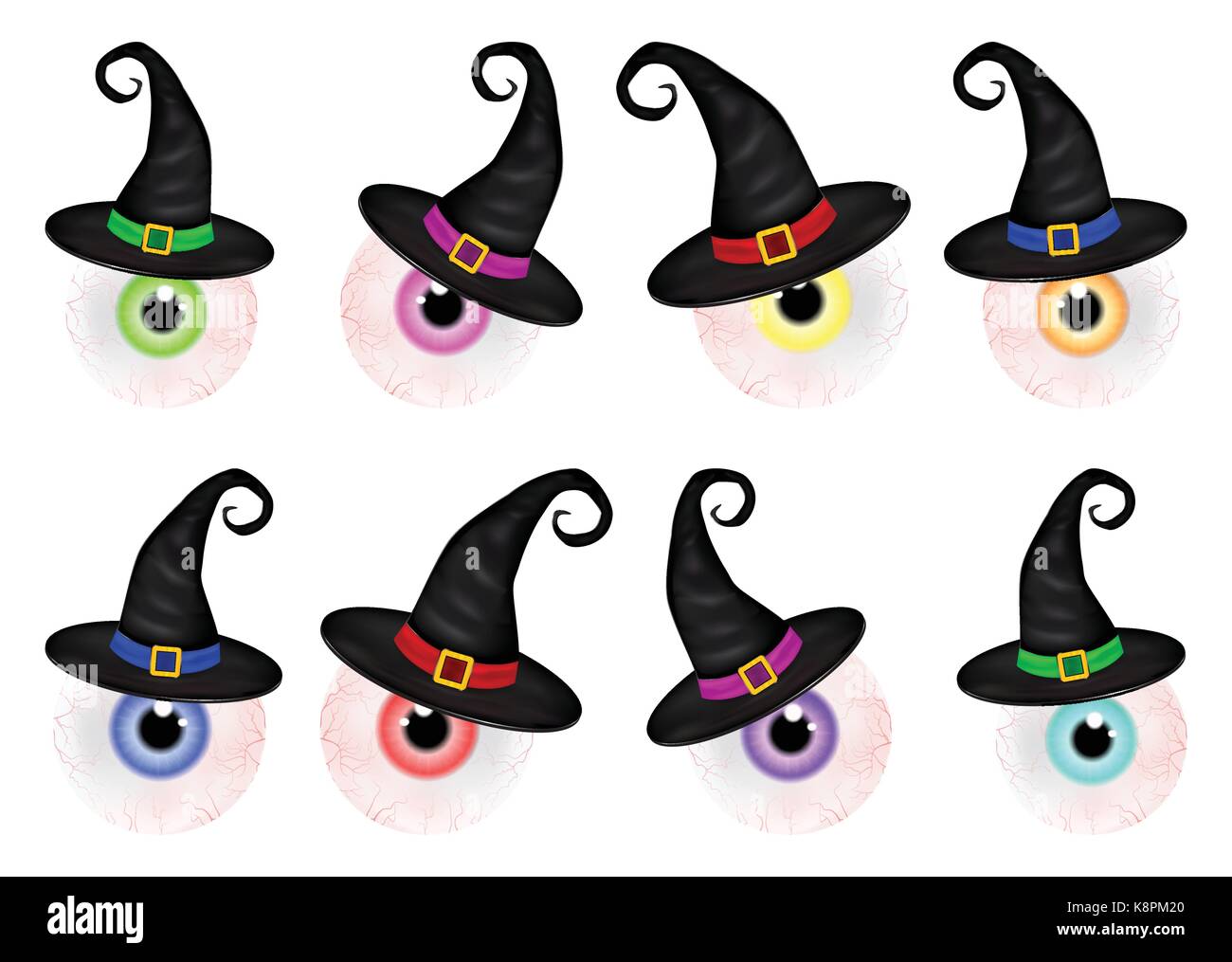 Ensemble de Spooky Halloween effrayant, réaliste, les droits de l'œil ...