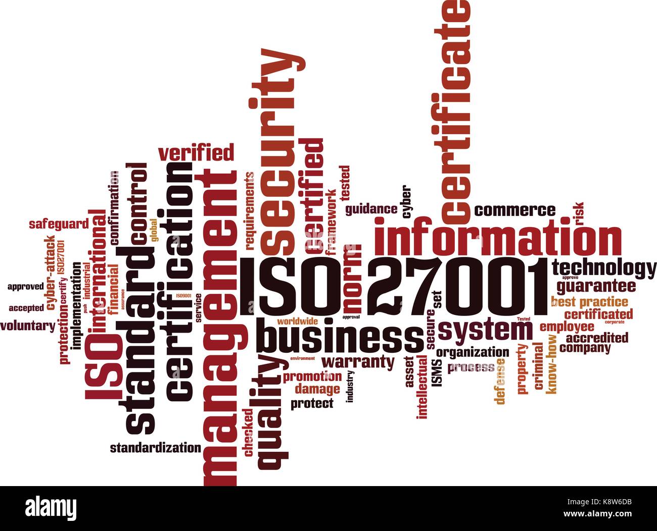 La norme ISO 27001 mot concept cloud. vector illustration Image ...