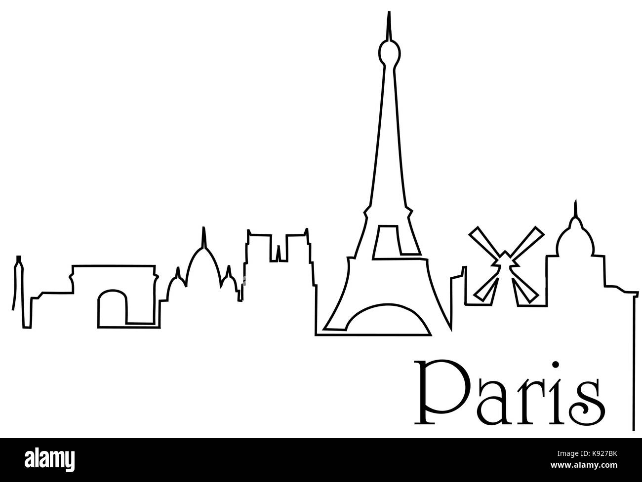 La ville de paris un dessin Image Vectorielle Stock - Alamy