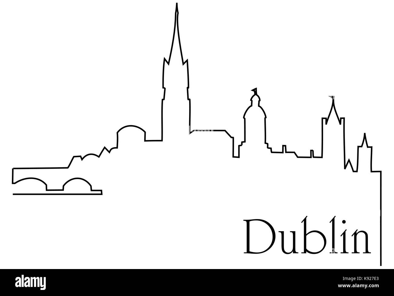 La ville de Dublin un dessin Image Vectorielle Stock - Alamy
