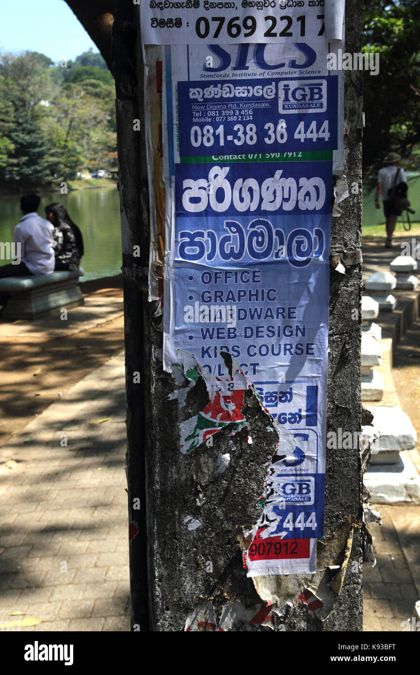Le lac de Kandy Kandy au Sri Lanka Kiri Muhuda grand lac artificiel ...