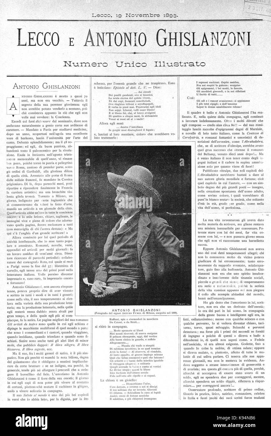 Antonio ghislanzoni Banque de photographies et d’images à haute ...
