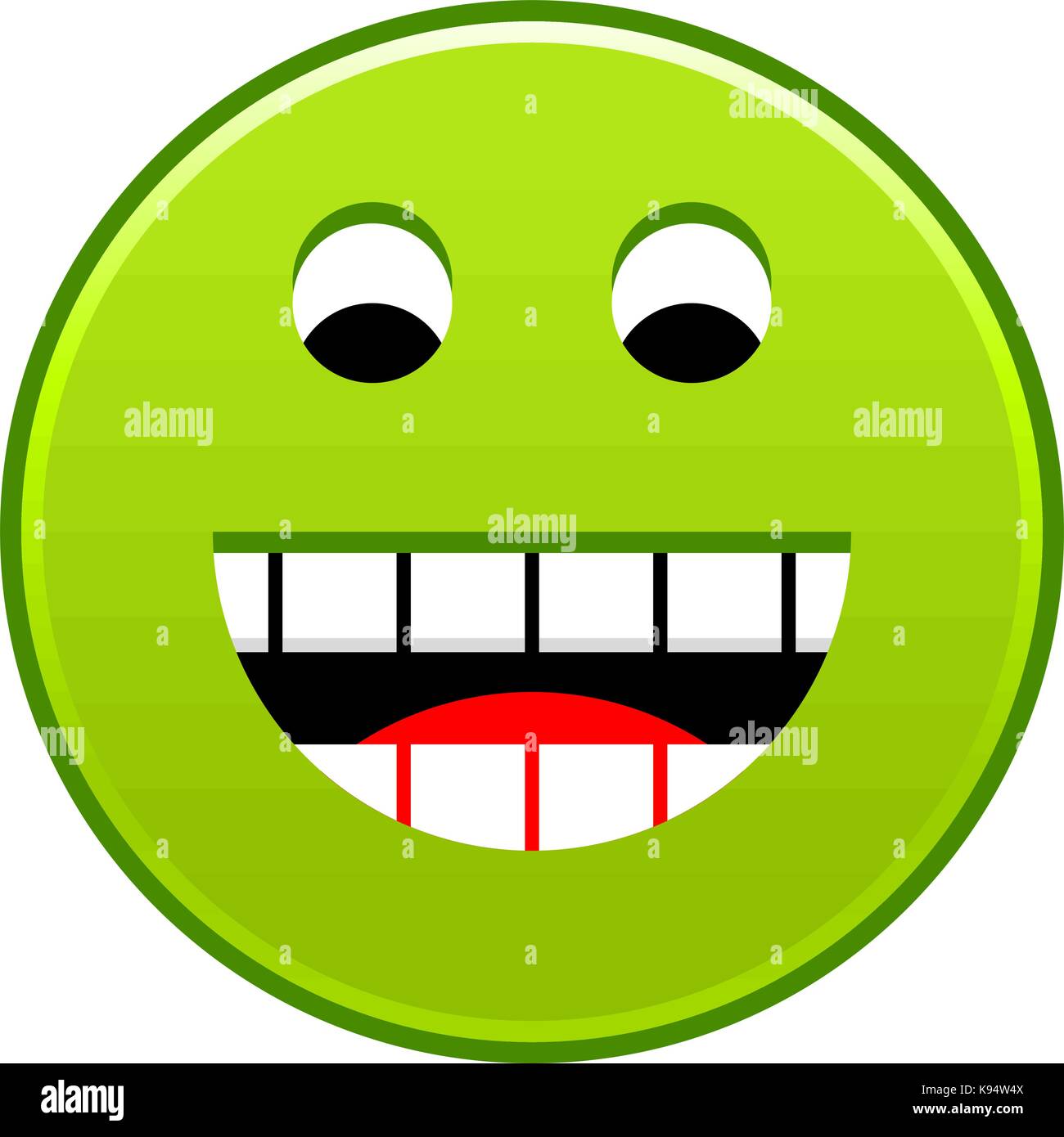 Visage vert smiley emoticon joyeux heureux. et rapide forme recolorable ...