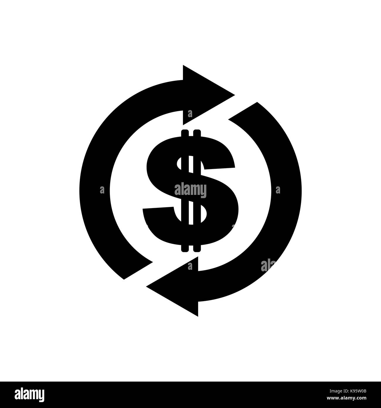 L'icône en argent. symbol est le retour de l'argent. signe d'un ...