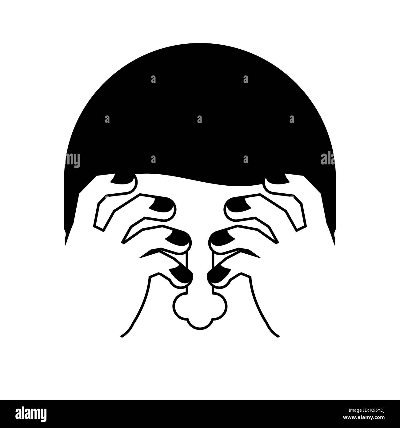 Coucou signe. visage palmed symbole. oh mon dieu. vector illustration ...