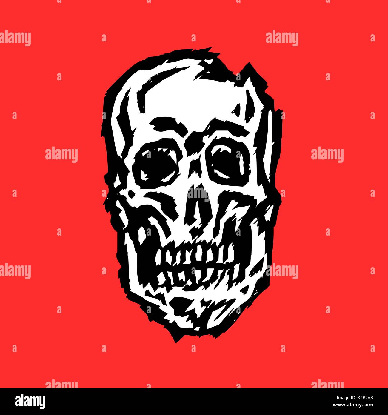 Spooky fissurée. crâne horror creepy. caractère,masque. vector ...