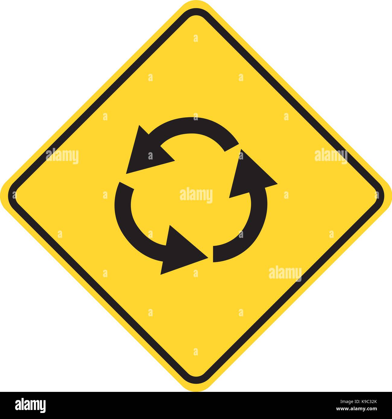 Panneau de signalisation rond point Banque d'images vectorielles - Alamy