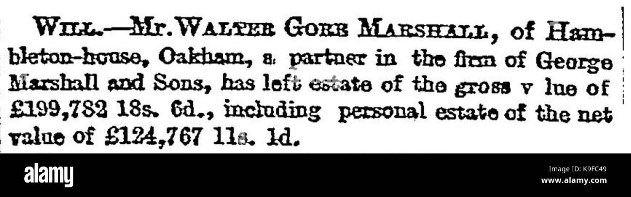 Avis sur Walter Gore 1899 Marshall Photo Stock - Alamy