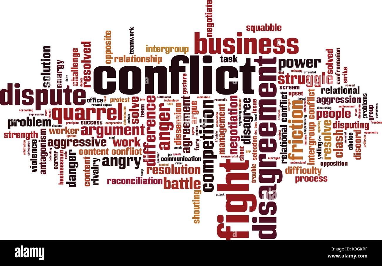 Nuage de mots conflit concept. vector illustration Image Vectorielle ...