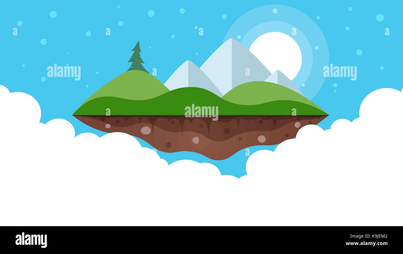 Cartoon illustration paysage de l'île Image Vectorielle Stock - Alamy