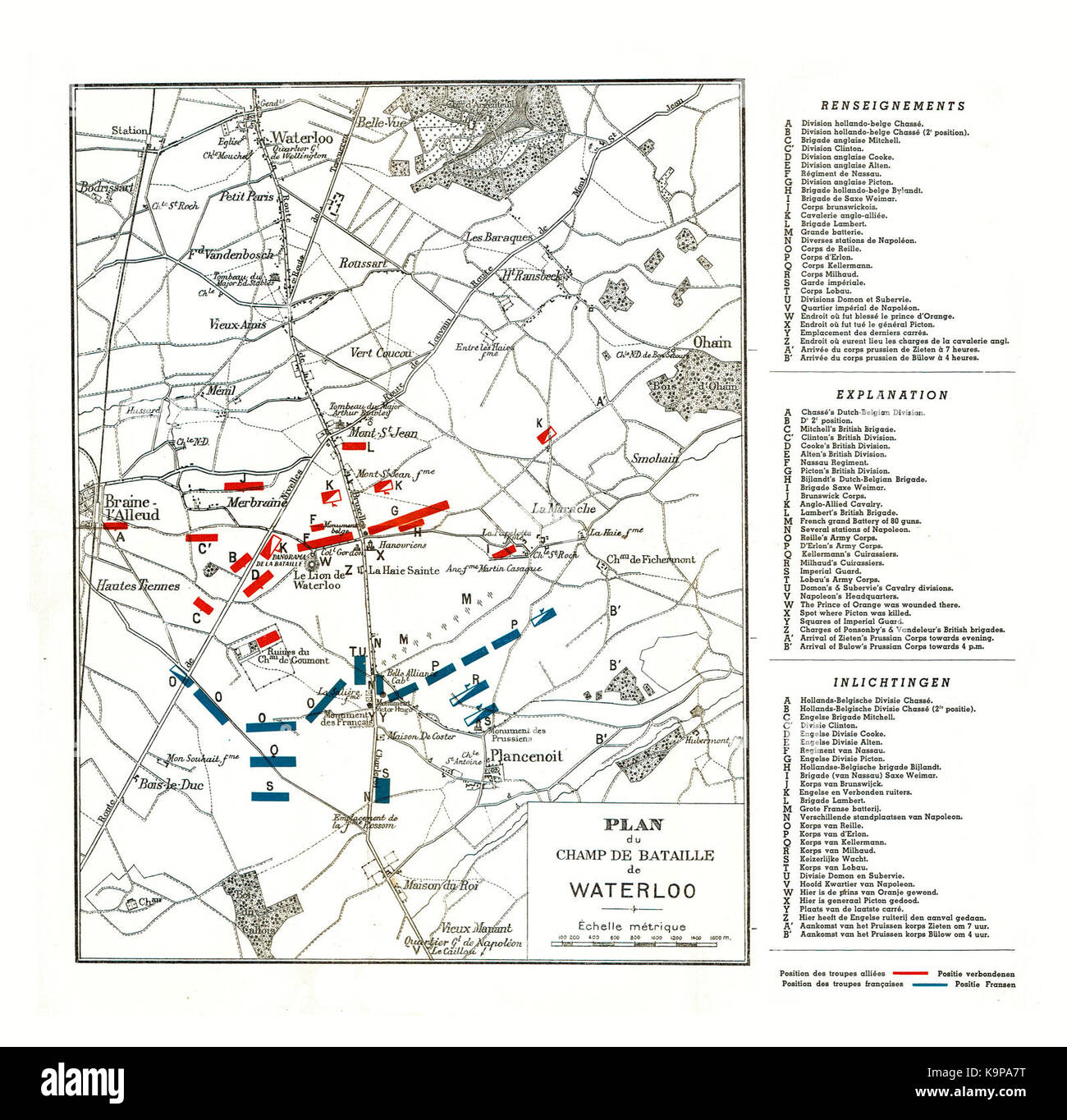 Carte bataille waterloo Banque de photographies et d’images à haute ...