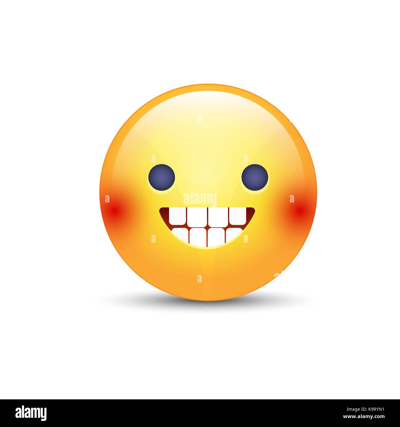 Smiling face vecteur avec sourire. sourire émoticône avec humeur. dents ...