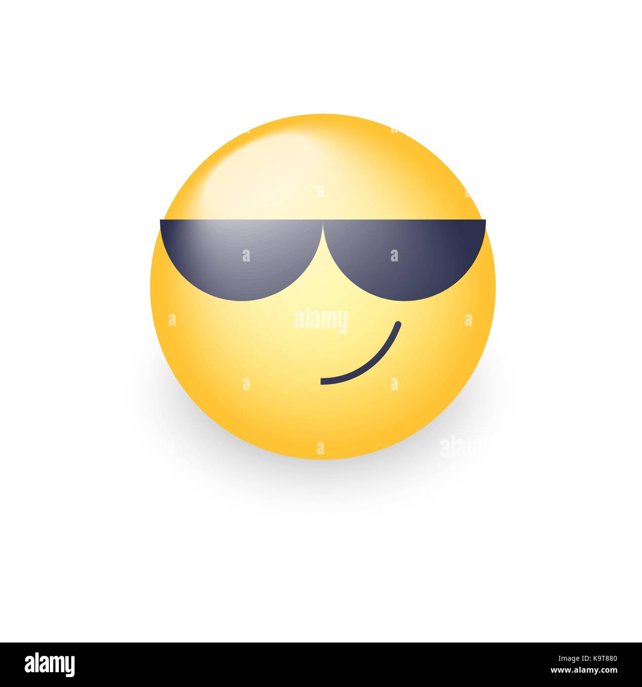 Cartoon émoticône portant des lunettes noires. happy cute vector icônes ...