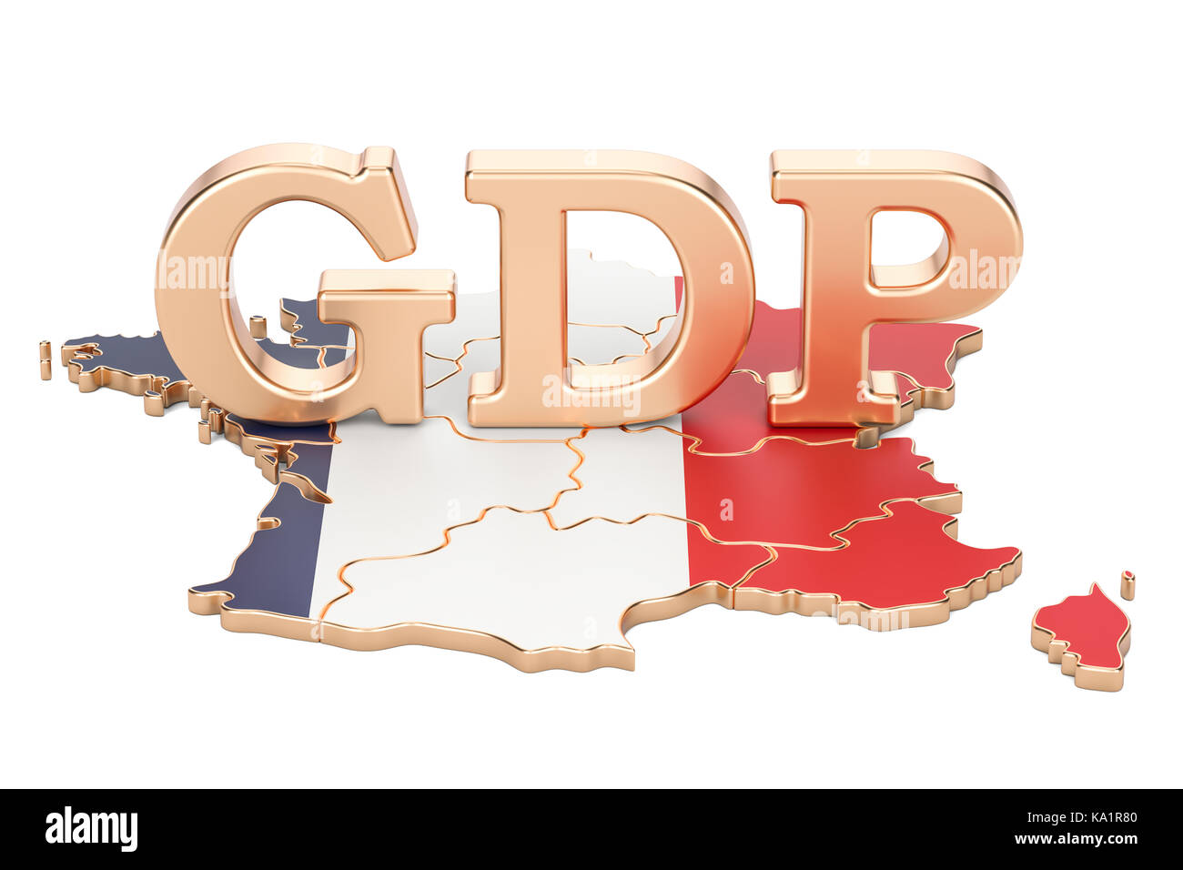 Produit intérieur brut PIB de la france, rendu 3D concept isolé sur ...