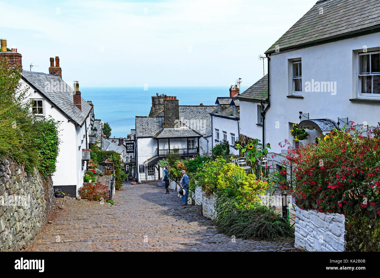 Le village côtier de Clovelly, Devon en Angleterre, Grande-Bretagne ...