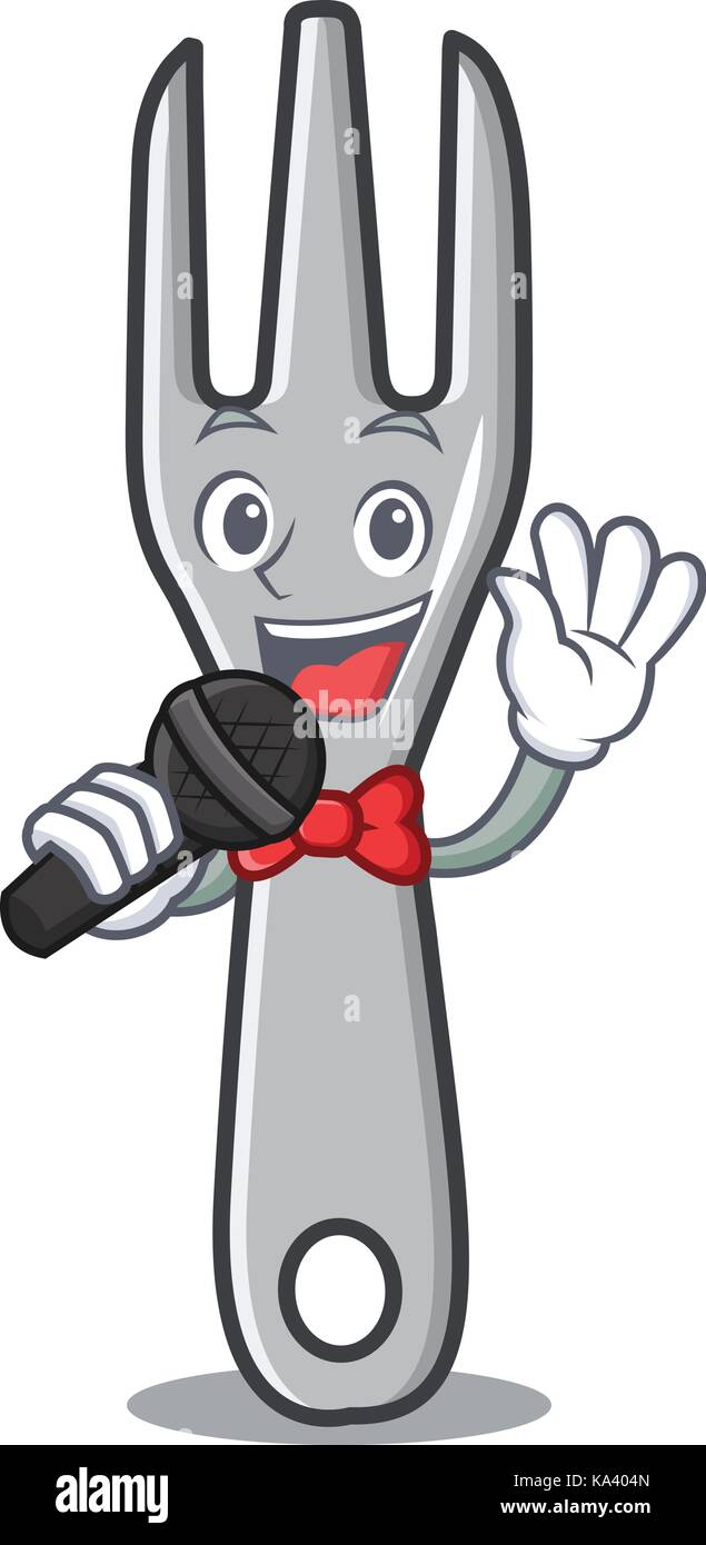Fourche chant cartoon style de caractères Image Vectorielle Stock - Alamy