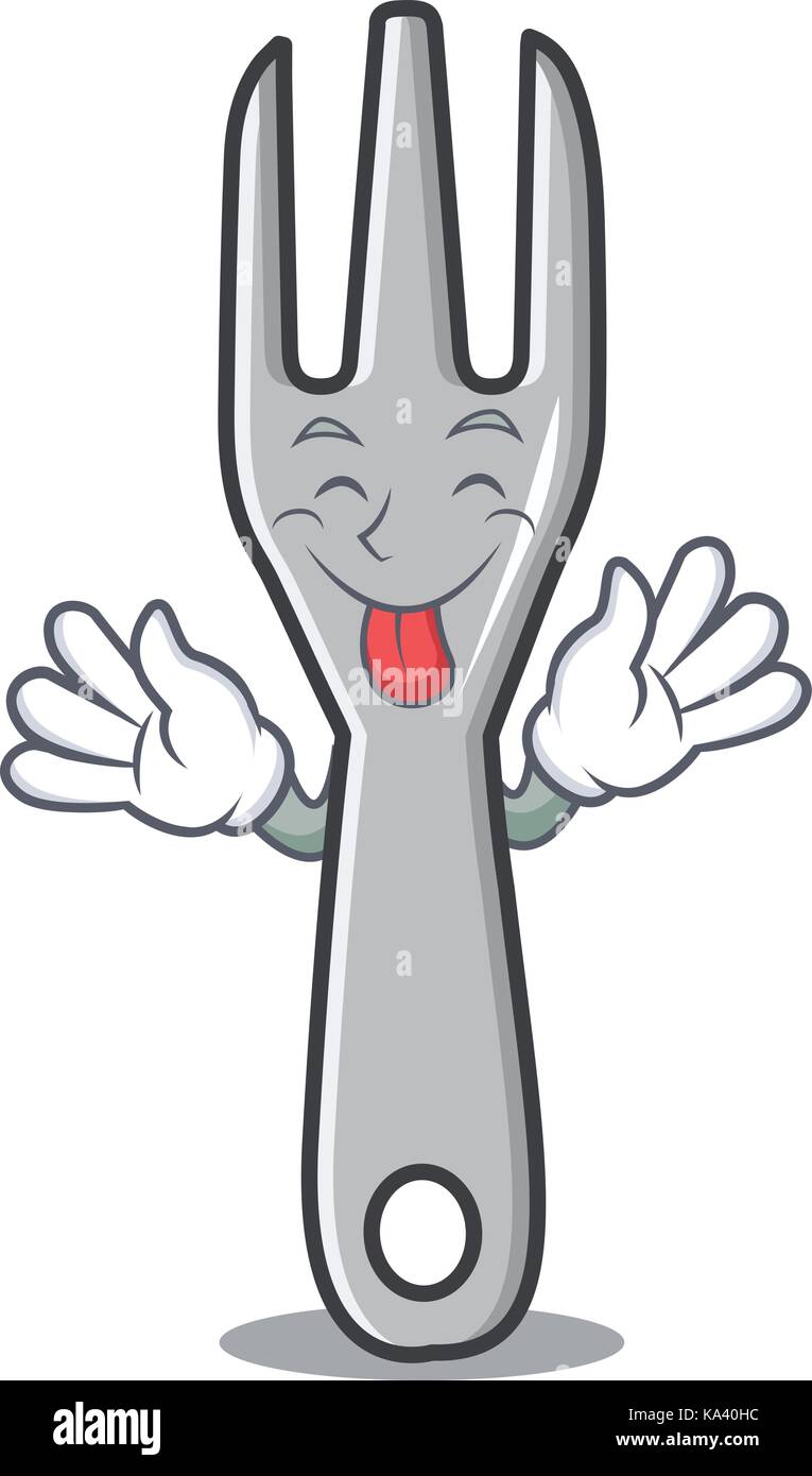 Fourche langue cartoon style de caractères Image Vectorielle Stock - Alamy