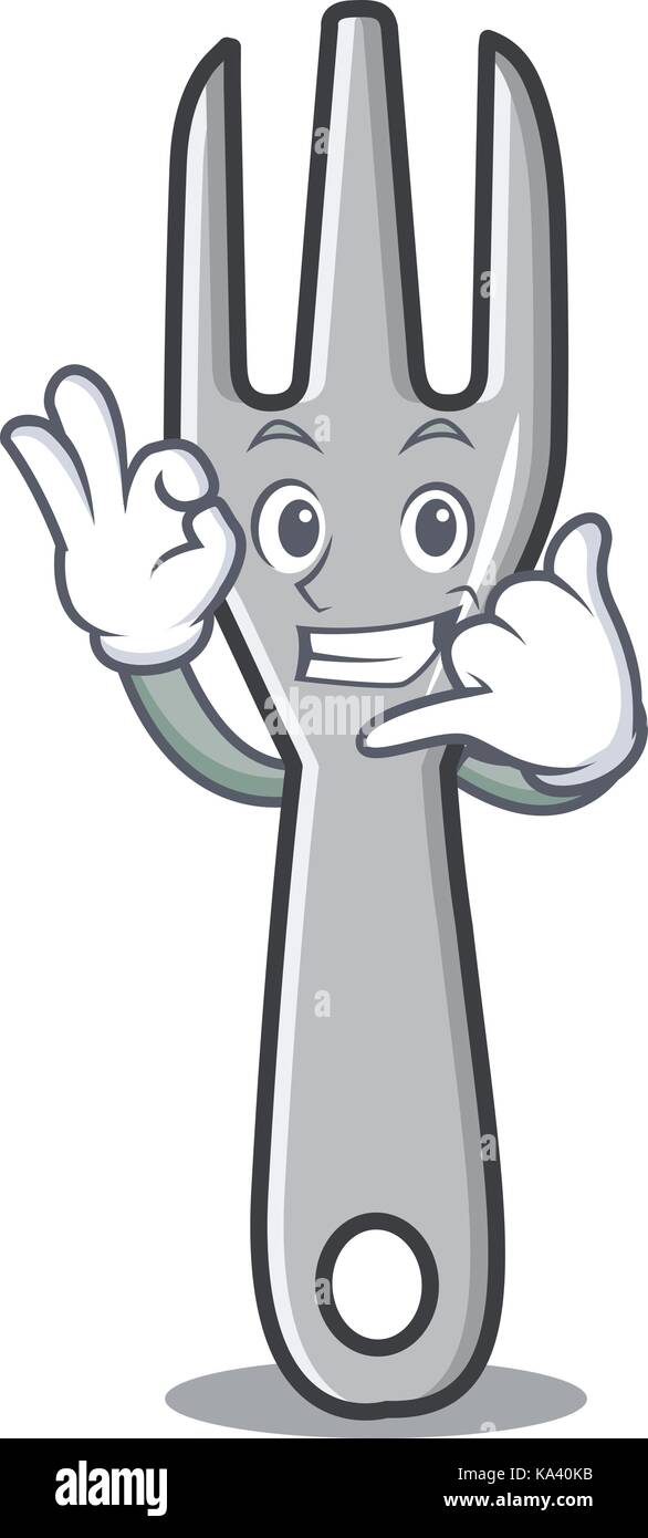 Fourche appelant cartoon style de caractères Image Vectorielle Stock ...