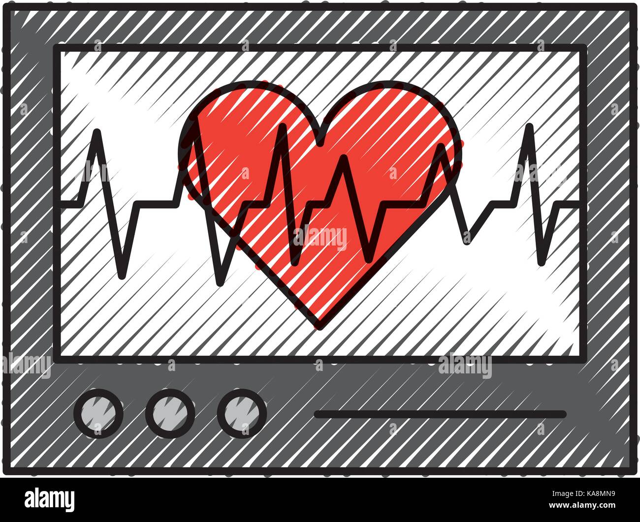 Surveillance des signaux ECG afficher machine Image Vectorielle Stock ...