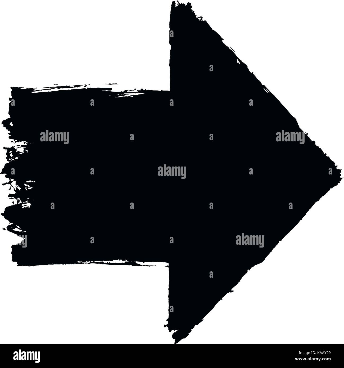 Signe de la flèche noire peinte par peindre pinceau. L'encre dessin ...