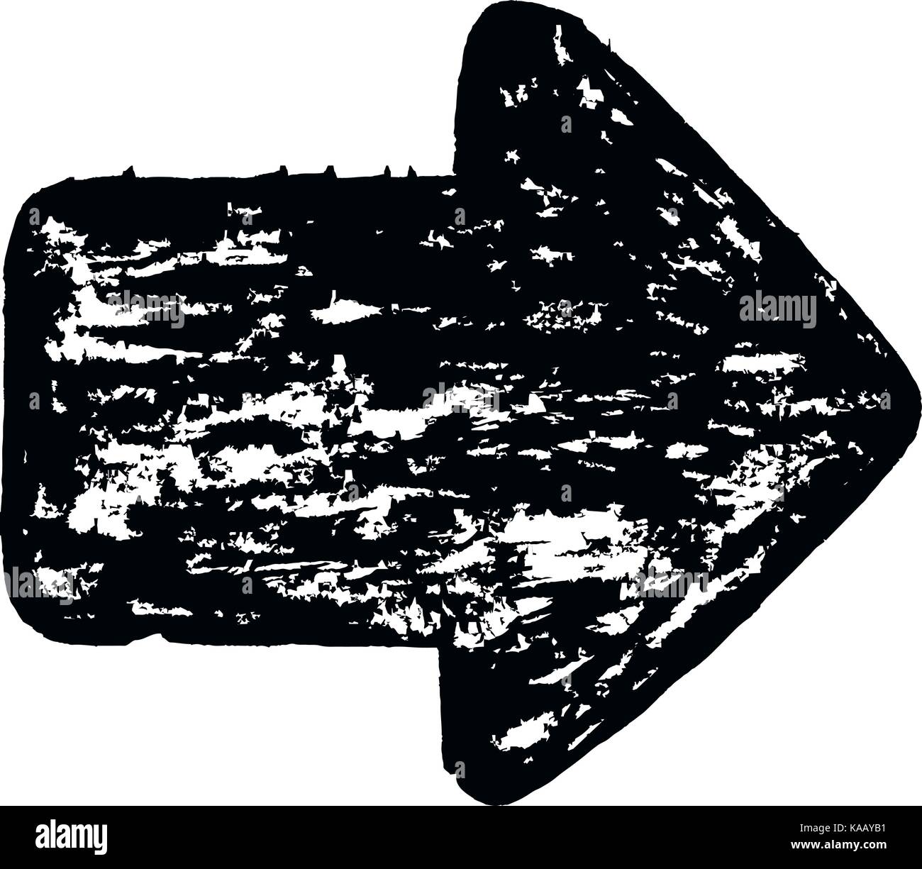 Signe de la flèche noire peinte par peindre pinceau. L'encre dessin ...