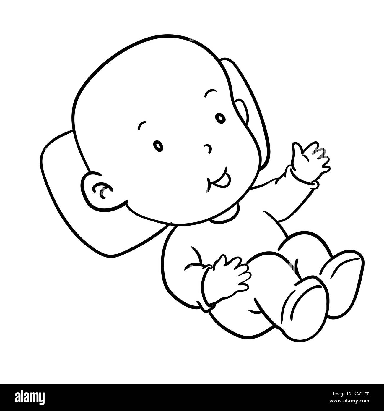 Dessin à la main un sourire heureux bébés prendre mentir. hand drawn ...