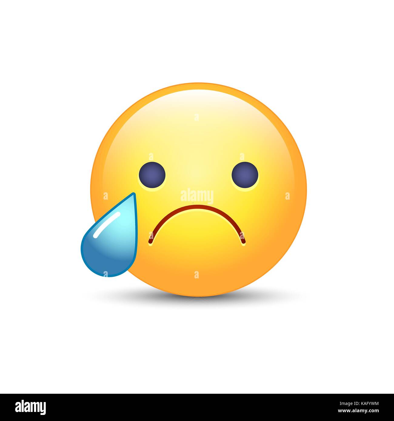 Déçu face emoji. pleurer vector cartoon smiley emoticon humeur triste ...