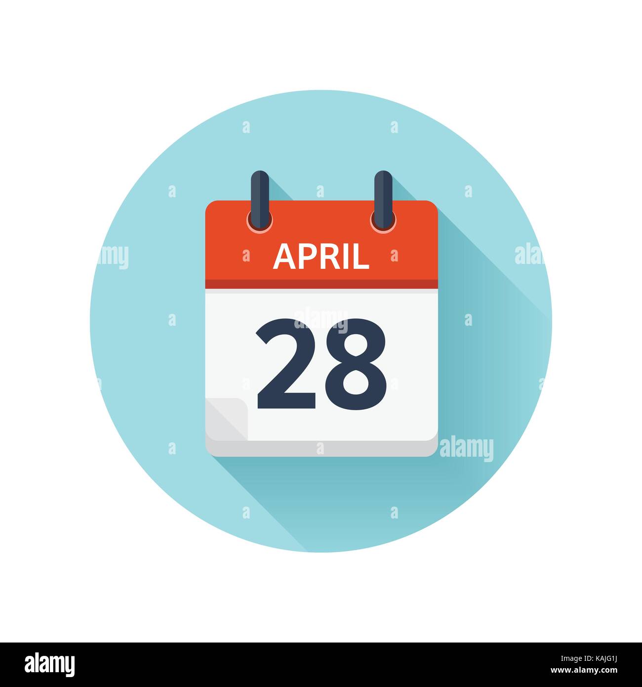 April 28 calendar icon vector flat illustration Banque de photographies ...