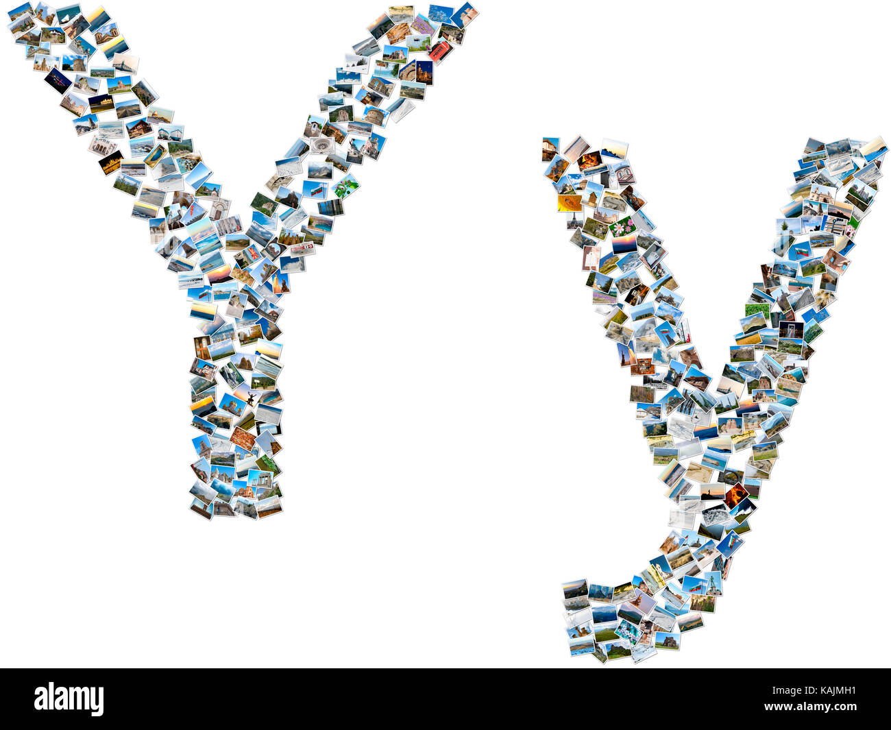 L'alphabet series - collage de photos de voyage formant le capital et ...