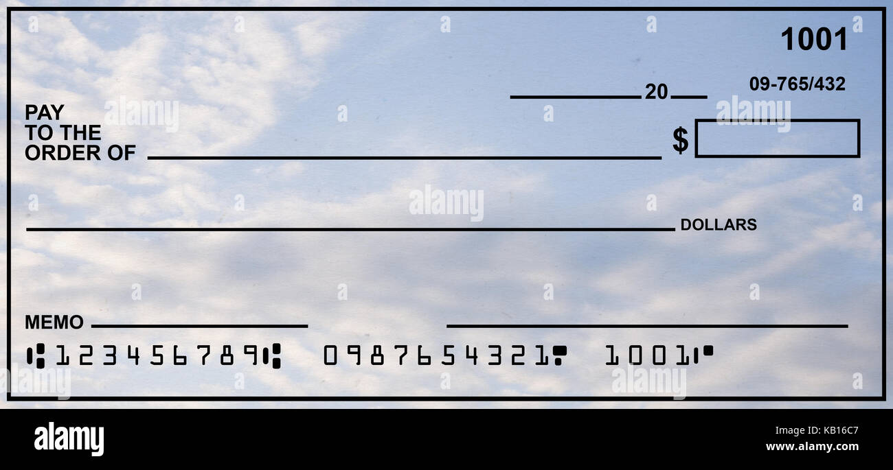 Chèque personnel vierge avec une variété de milieux. facile à déplacer ...