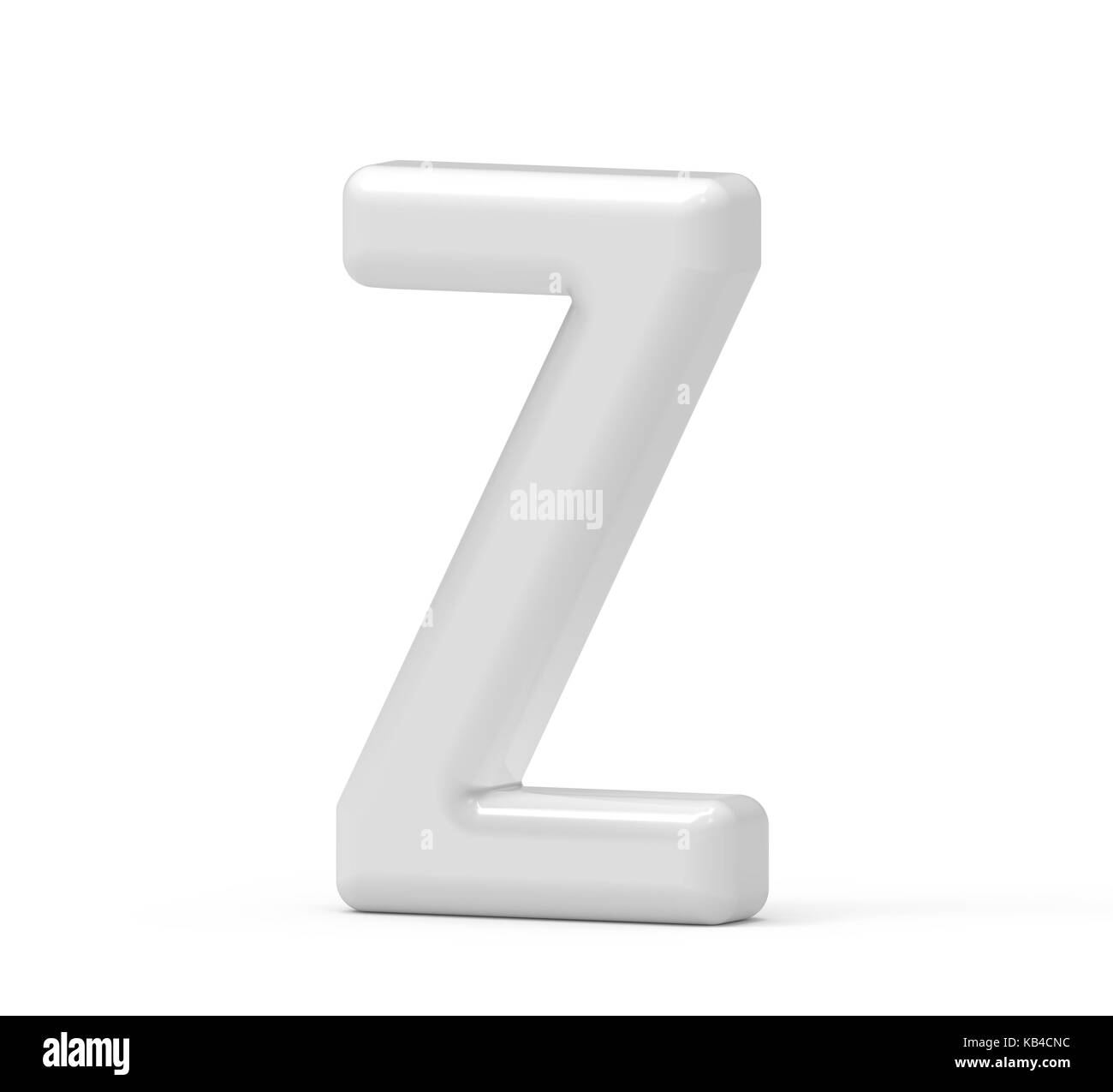 Pearl white lettre Z, rendu 3D alphabet gonflé isolé sur fond blanc ...