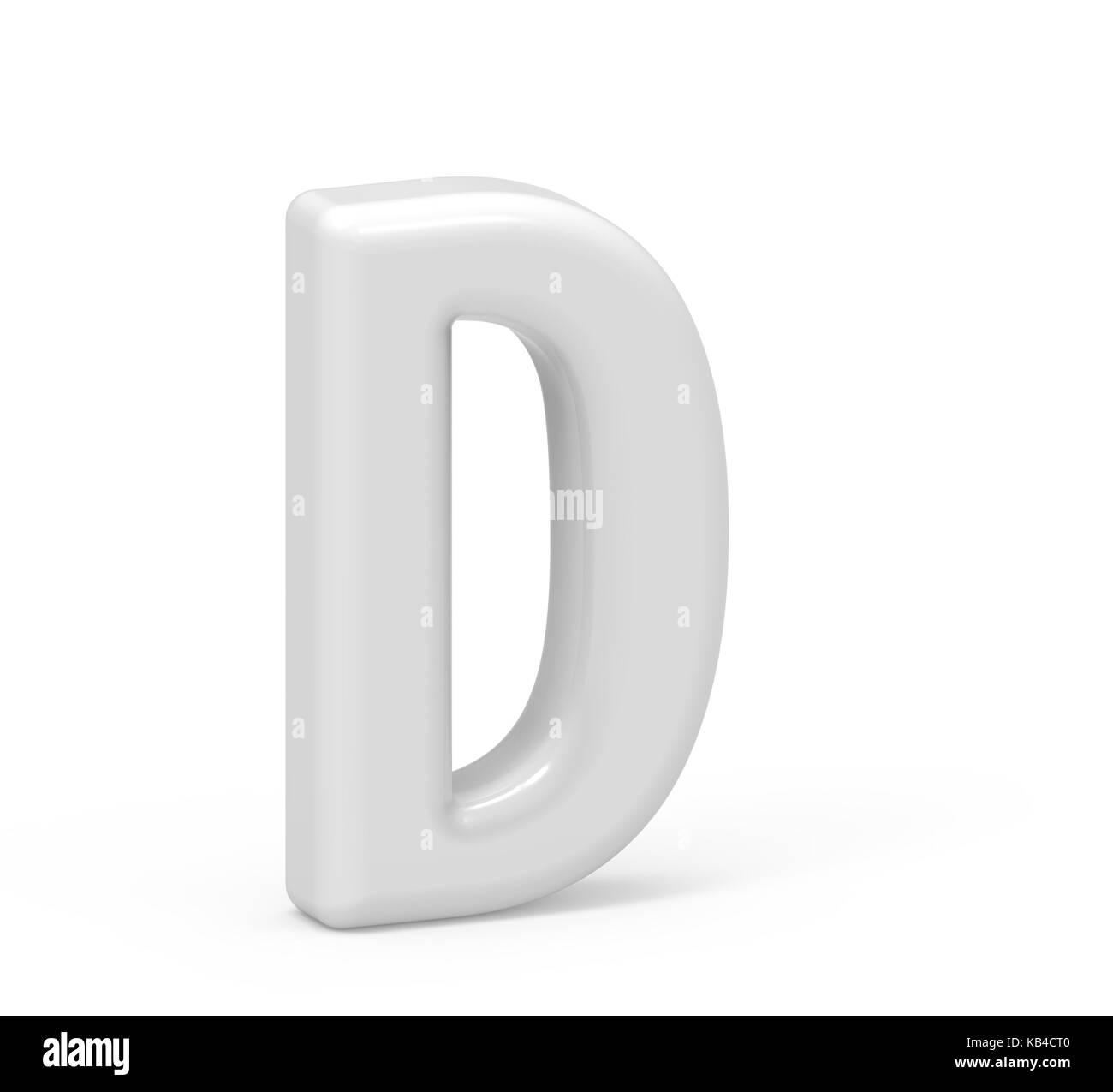 Pearl white lettre D, le rendu 3D alphabet gonflé isolé sur fond blanc ...
