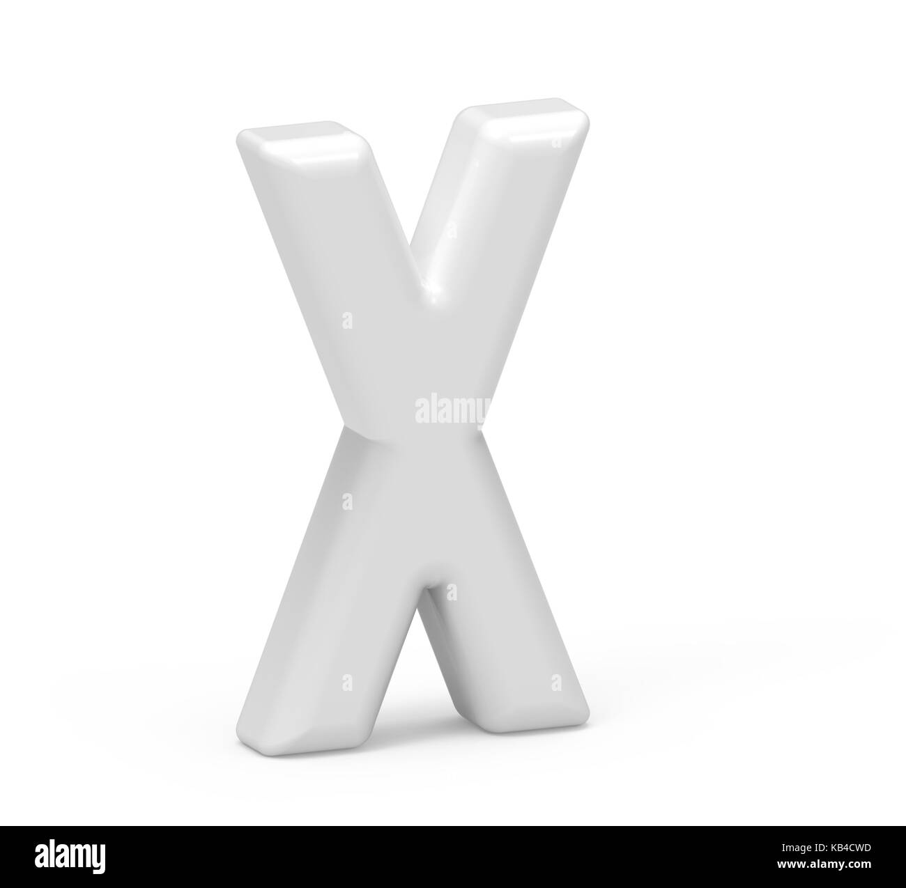 Pearl white lettre x, rendu 3D alphabet gonflé isolé sur fond blanc ...