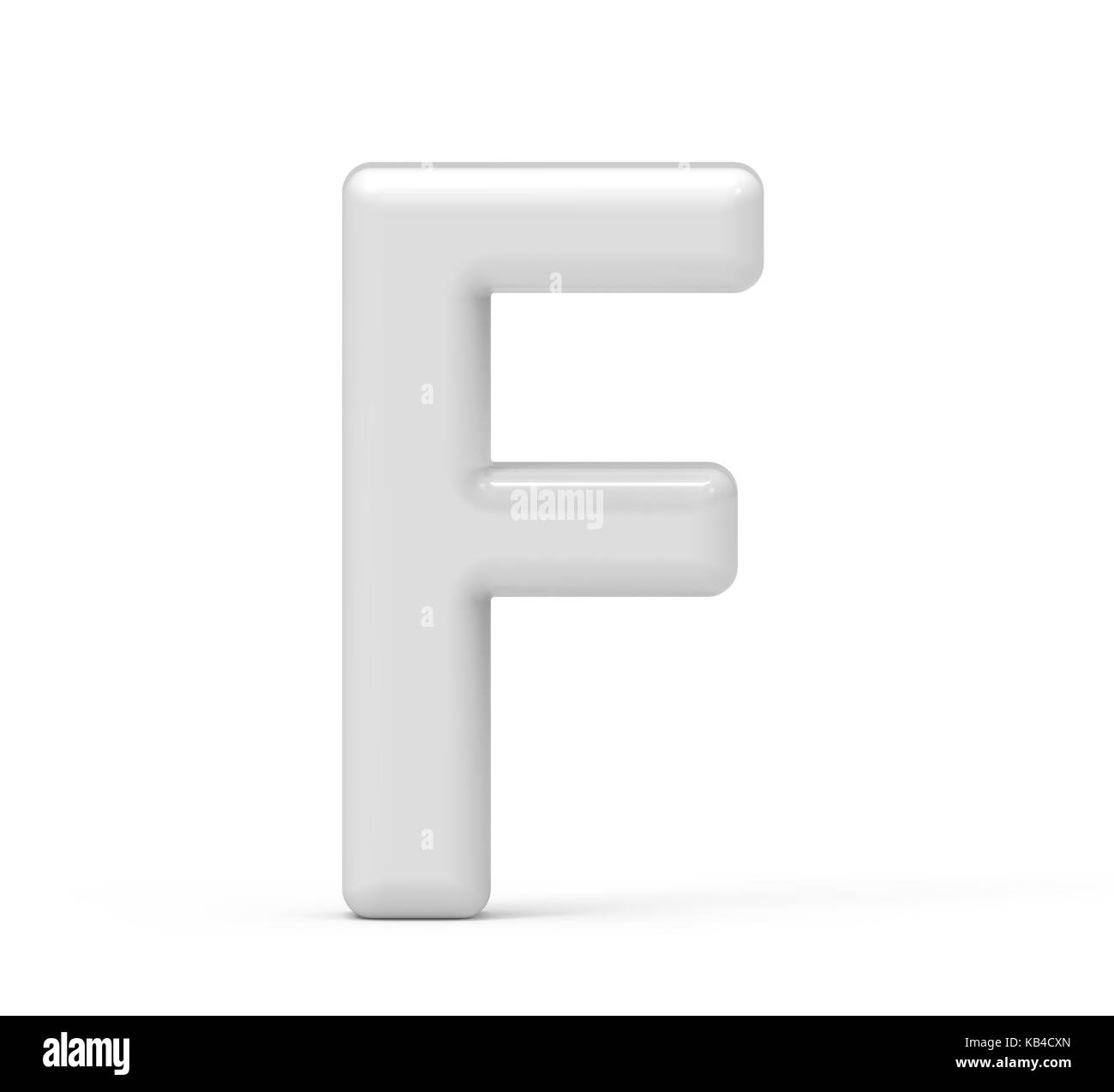 Pearl white lettre F, rendu 3D alphabet gonflé isolé sur fond blanc ...