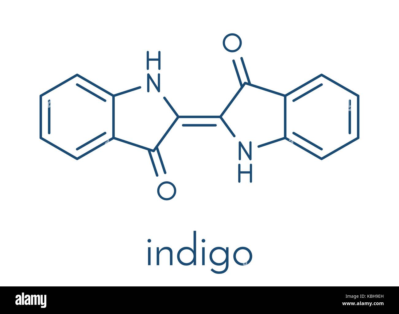 Molécule de colorant indigo indigotine Banque d'images vectorielles - Alamy