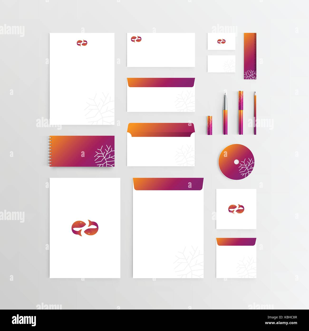 Identité de marque papeterie maquette modèle d'ensemble de l'entreprise ...