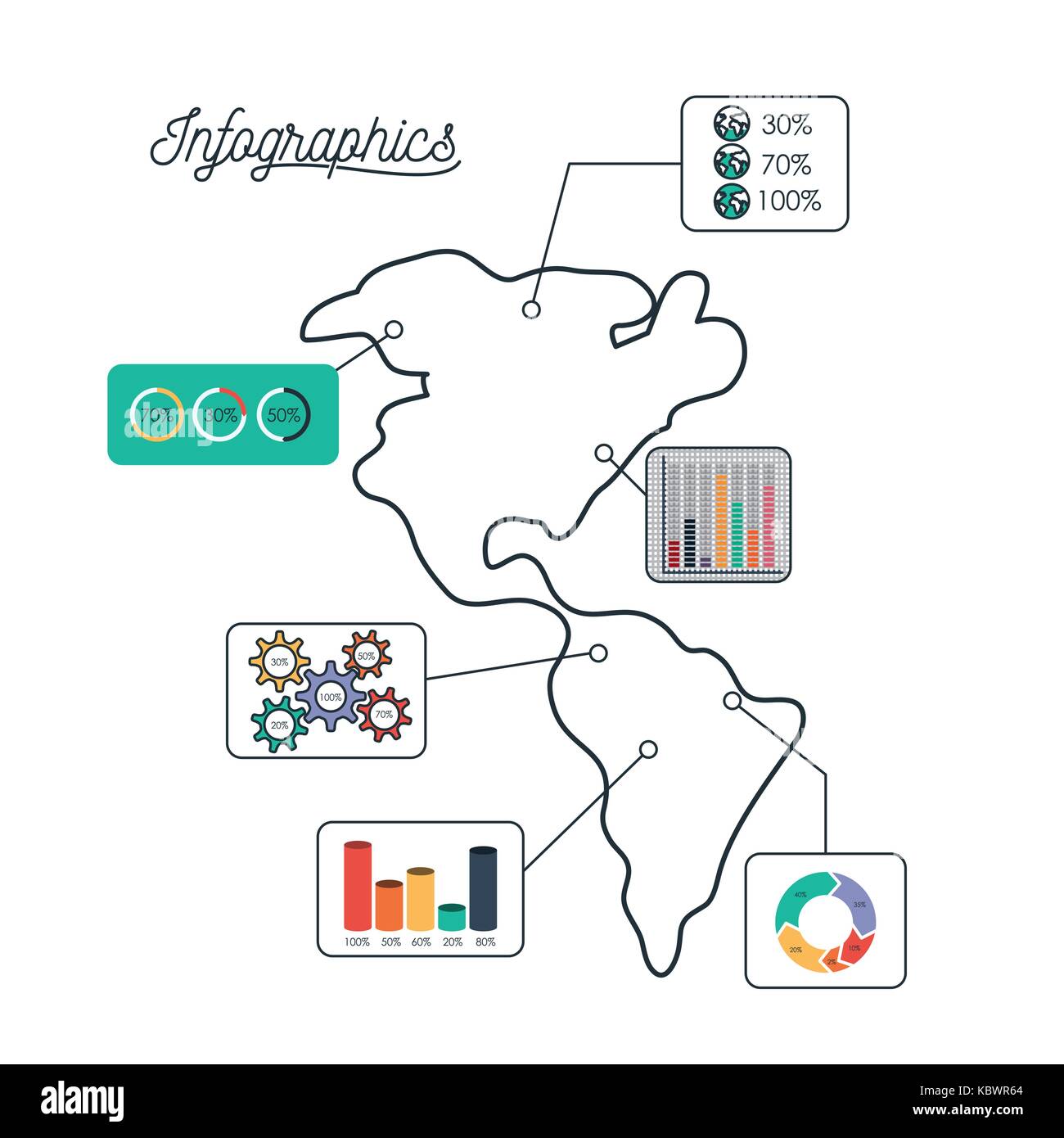 Silhouette latin america map icon Banque d'images vectorielles - Alamy