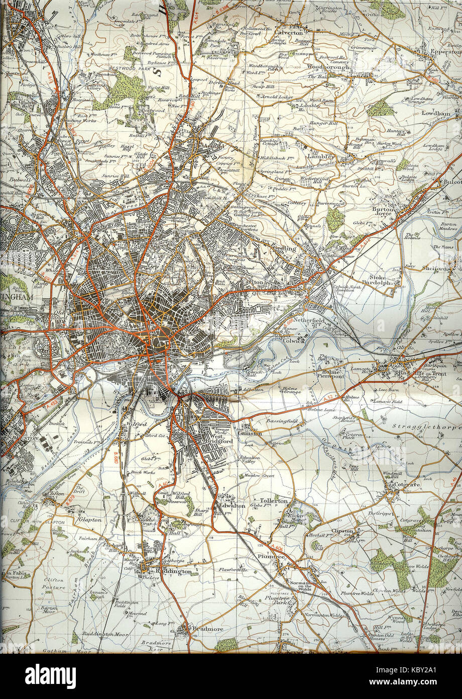 Mappa di nottingham Banque de photographies et d’images à haute ...