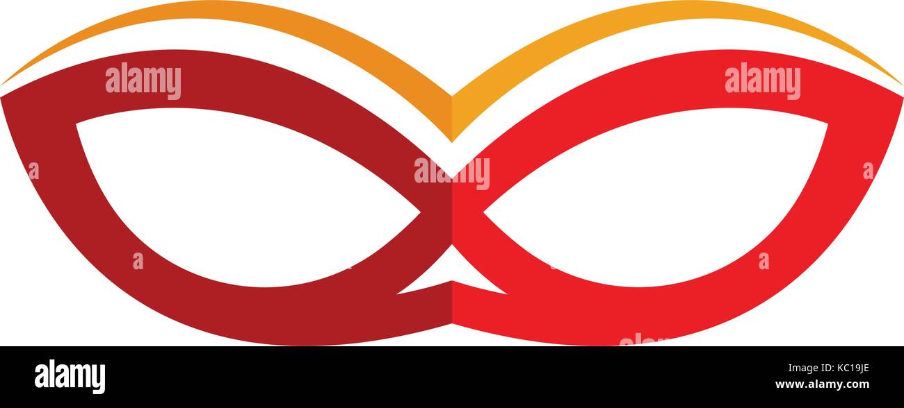 Masque rouge, symbole celebration party cartoon vector Illustration ...